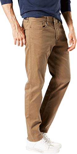 Dockers Men's Slim Fit Jean Cut All Seasons Tech Pants, Leather, 34W x 29L