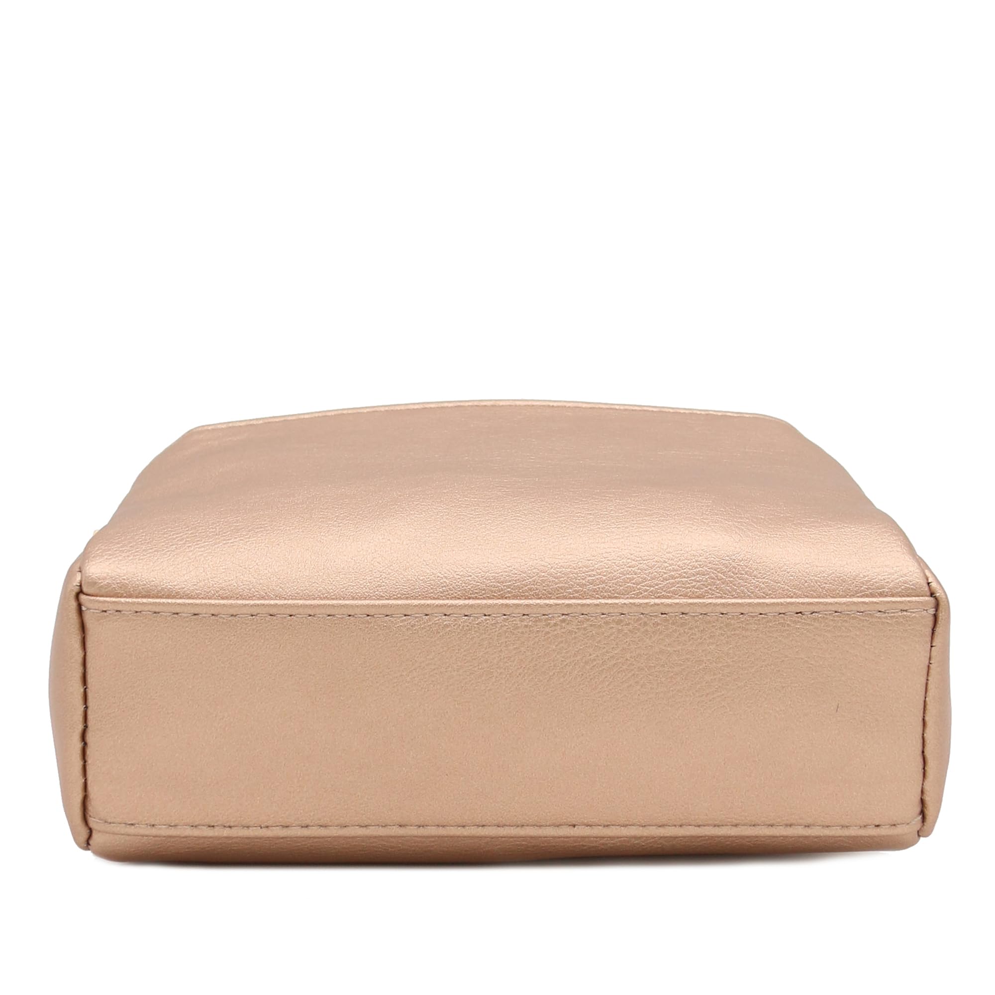 FashionPuzzle Triple Zip Small Crossbody Bag (Rose Gold)