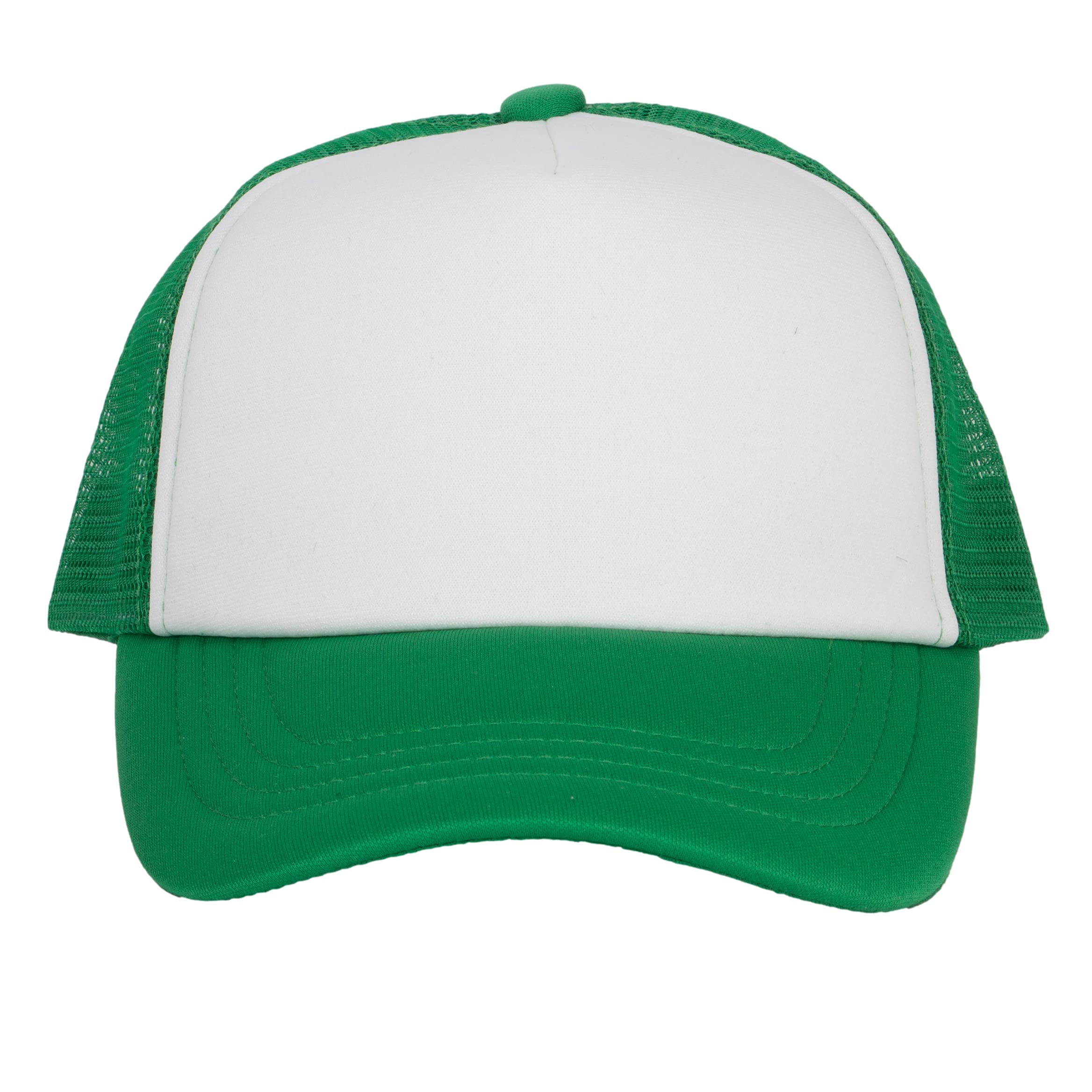 TOP HEADWEAR Youth Girls Boys Trucker Cap - Snapback Kids Baseball Hat White/Kelly Green