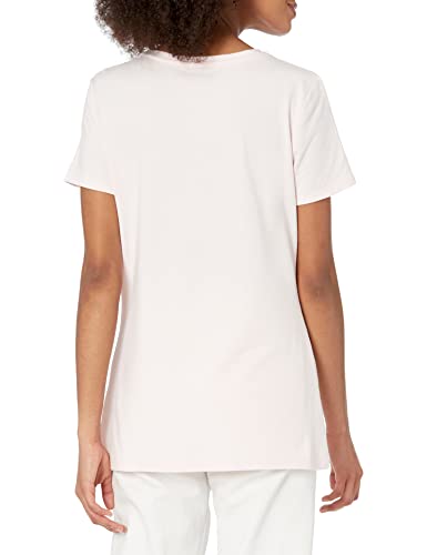 Amazon Essentials Women's Classic-Fit Short-Sleeve Crewneck T-Shirt, Pack of 2, Light Grey Heather/Light Pink, Large