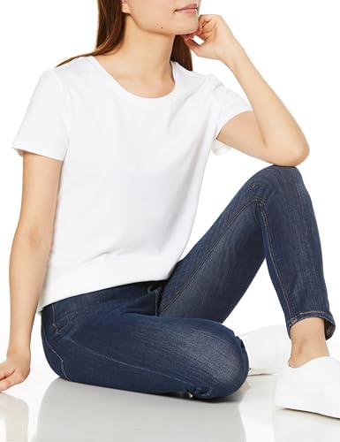 Amazon Essentials Women's Classic-Fit Short-Sleeve Crewneck T-Shirt, Pack of 2, White, Small