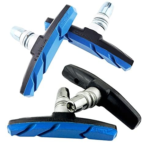 WIROJ 2 Pairs (4 Pieces) MTB Bike Cycle Bicycle Rubber V-Brake Pads No-Noise No-Skid, 70mm (Blue)