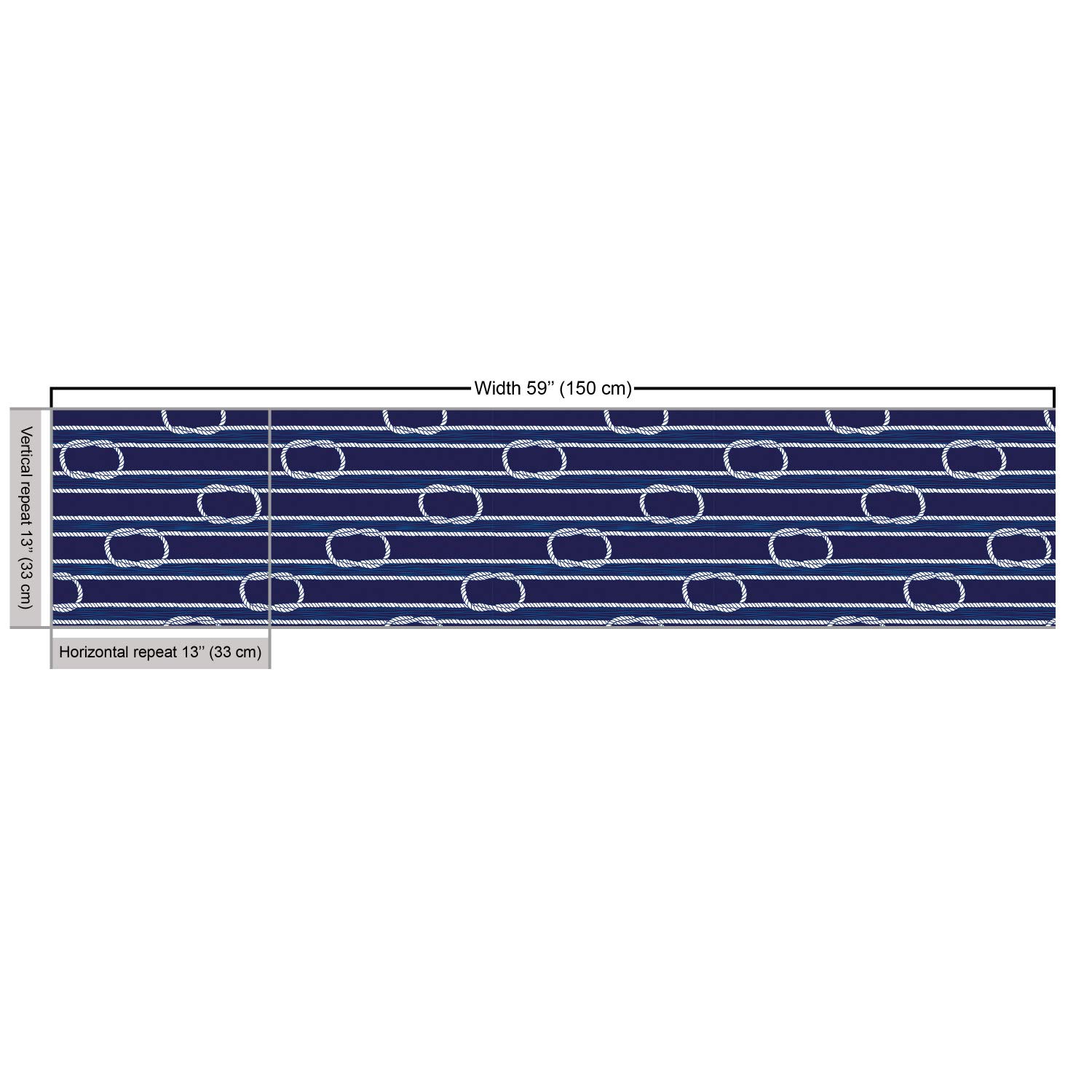 Ambesonne Navy Blue Fabric by The Yard, Marine Inspired Pattern Knots Aquatic Composition Abstract Ornamental, Decorative Fabric for Upholstery and Home Accents, Dark Blue White