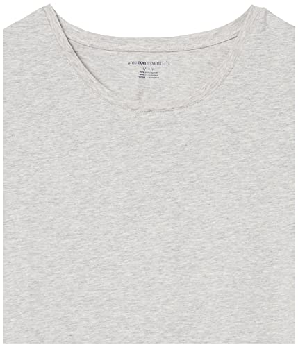 Amazon Essentials Women's Classic-Fit Short-Sleeve Crewneck T-Shirt, Pack of 2, Light Grey Heather/Light Pink, Large
