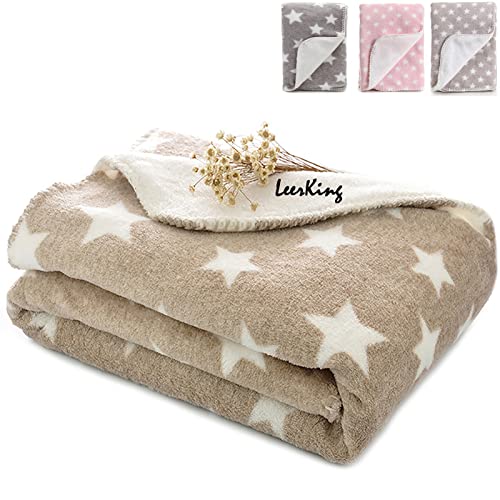 LeerKing Dog Blanket Double Layer 30 x 40 Inches, Micro Fleece Plush Warm Puppy Blanket Bed Cover Protection Pet Cat Kitten Flannel Throw Blanket