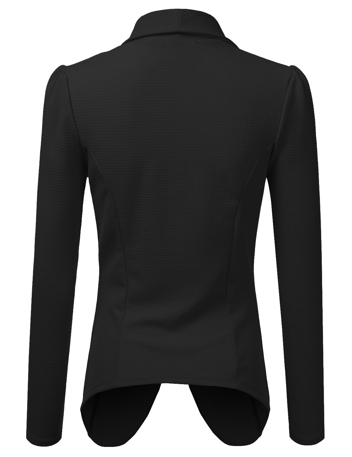 DOUBLJU Classic Draped Open Front Long Sleeve Business Casual Work Deconstructed Blazer Jackets for Womens with Plus Size