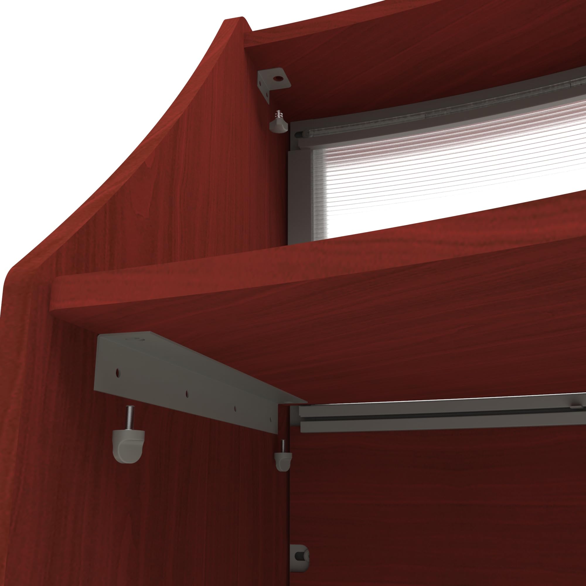 Linea Italia Office Reception Desk, 1 Panel, Cherry