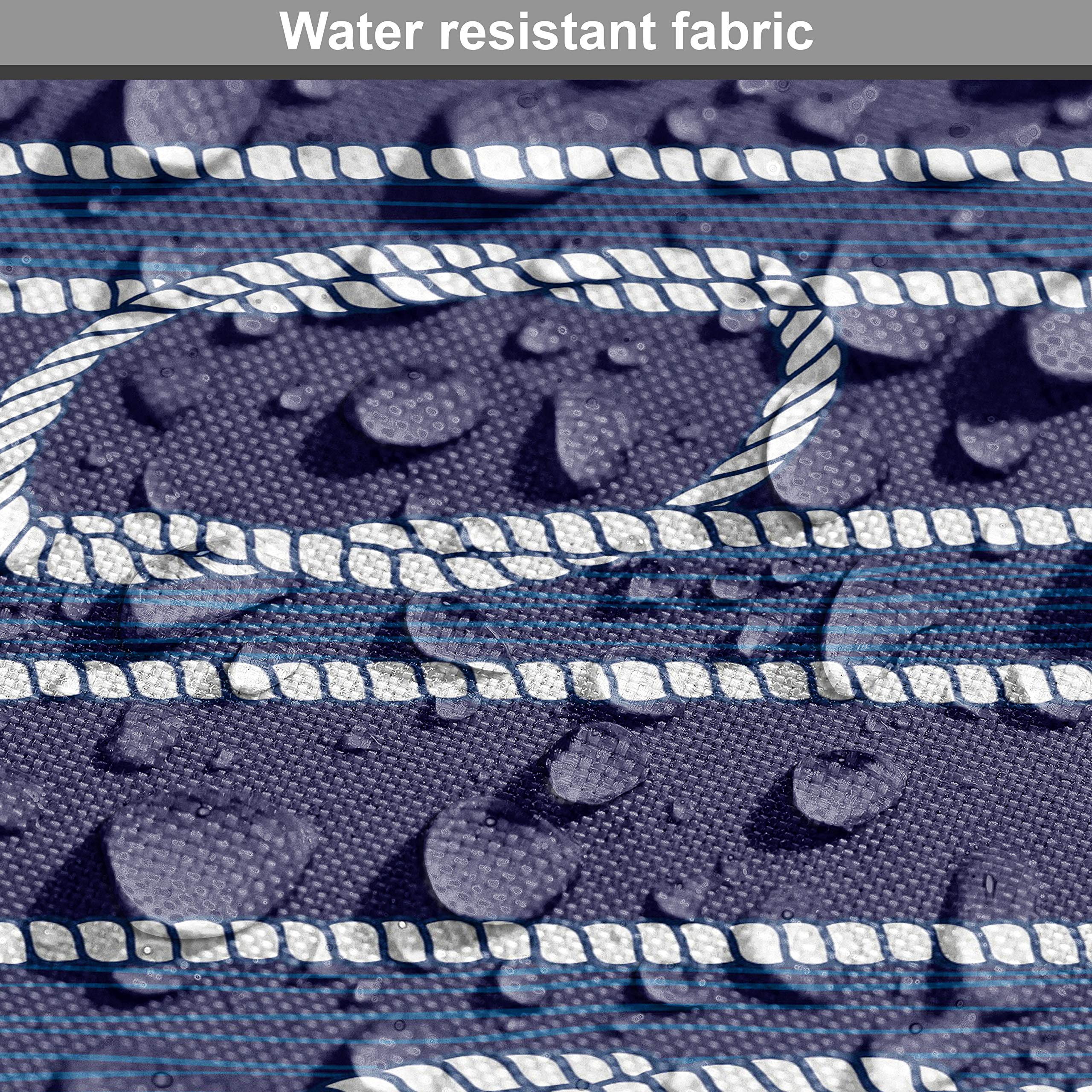 Ambesonne Navy Blue Fabric by The Yard, Marine Inspired Pattern Knots Aquatic Composition Abstract Ornamental, Decorative Fabric for Upholstery and Home Accents, Dark Blue White