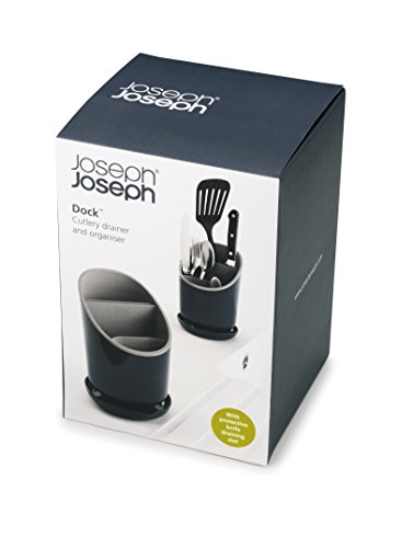 Joseph Joseph Dock Cutlery Drainer and Organizer, Dark Grey/Grey