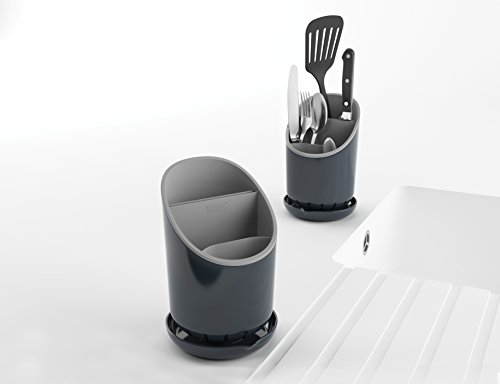 Joseph Joseph Dock Cutlery Drainer and Organizer, Dark Grey/Grey