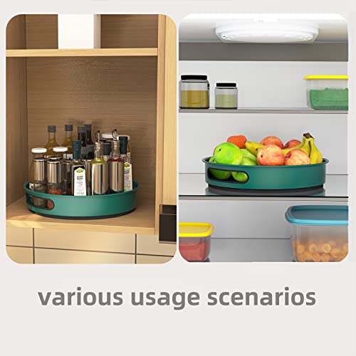 2Pack Lazy Susan Turntable Organizer Round Metal Lazy Susan Storage 12 &10 Inch for Kitchen/Cabinet/Living Room/Bathroom Refrigerator (Green)