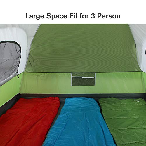 ALPHA CAMP 3/4 Person Camping Dome Tent with Carry Bag, Lightweight Waterproof Portable Backpacking Tent for Outdoor Camping/Hiking - 7' x 8' Green