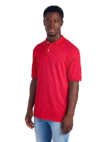 Jerzees Men's SpotShield Stain Resistant Polo Shirts (Short & Long, Short Sleeve-True Red, X-Large