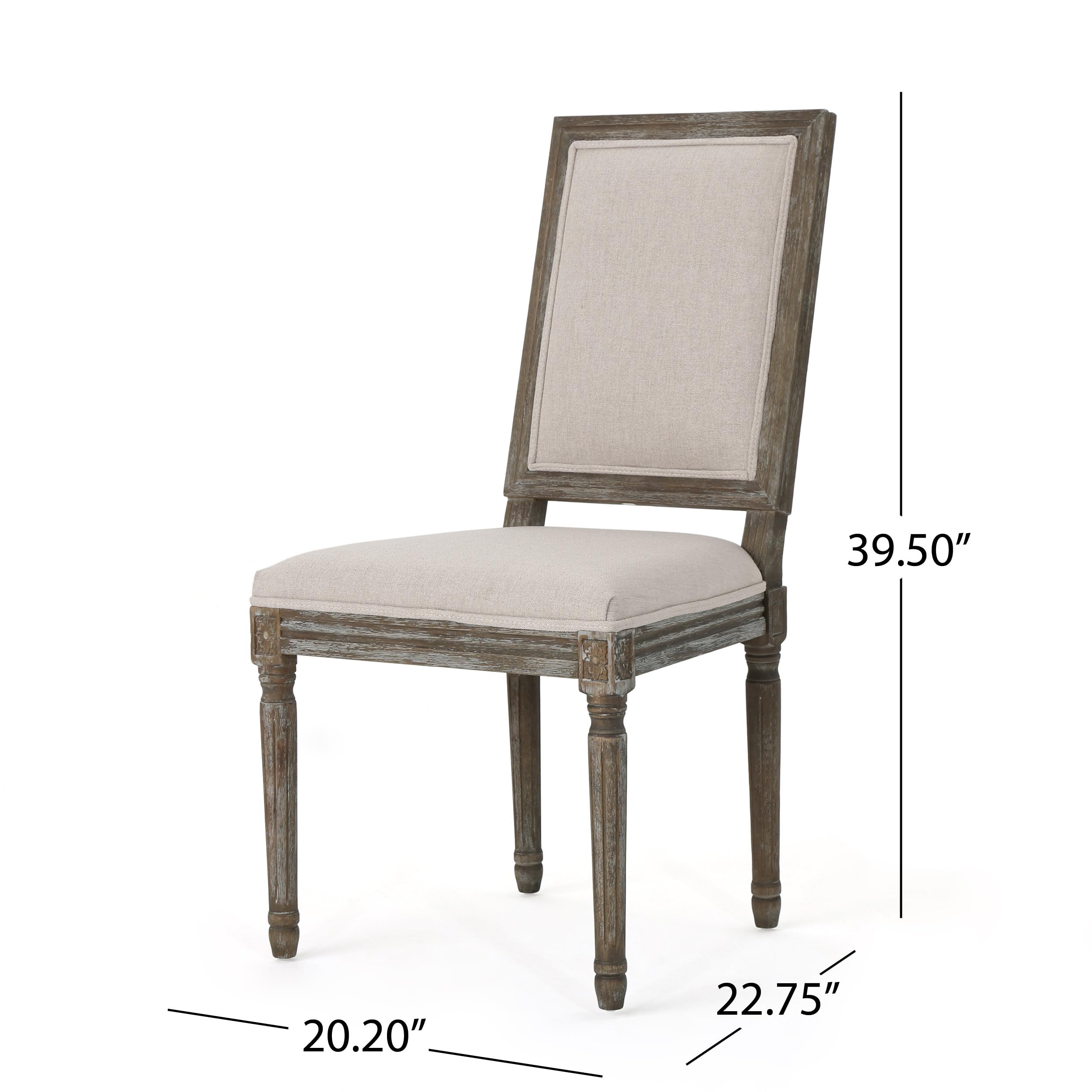 Christopher Knight Home Ledger Traditional Fabric Dining Chairs, 2-Pcs Set, Wheat / Dark Brown