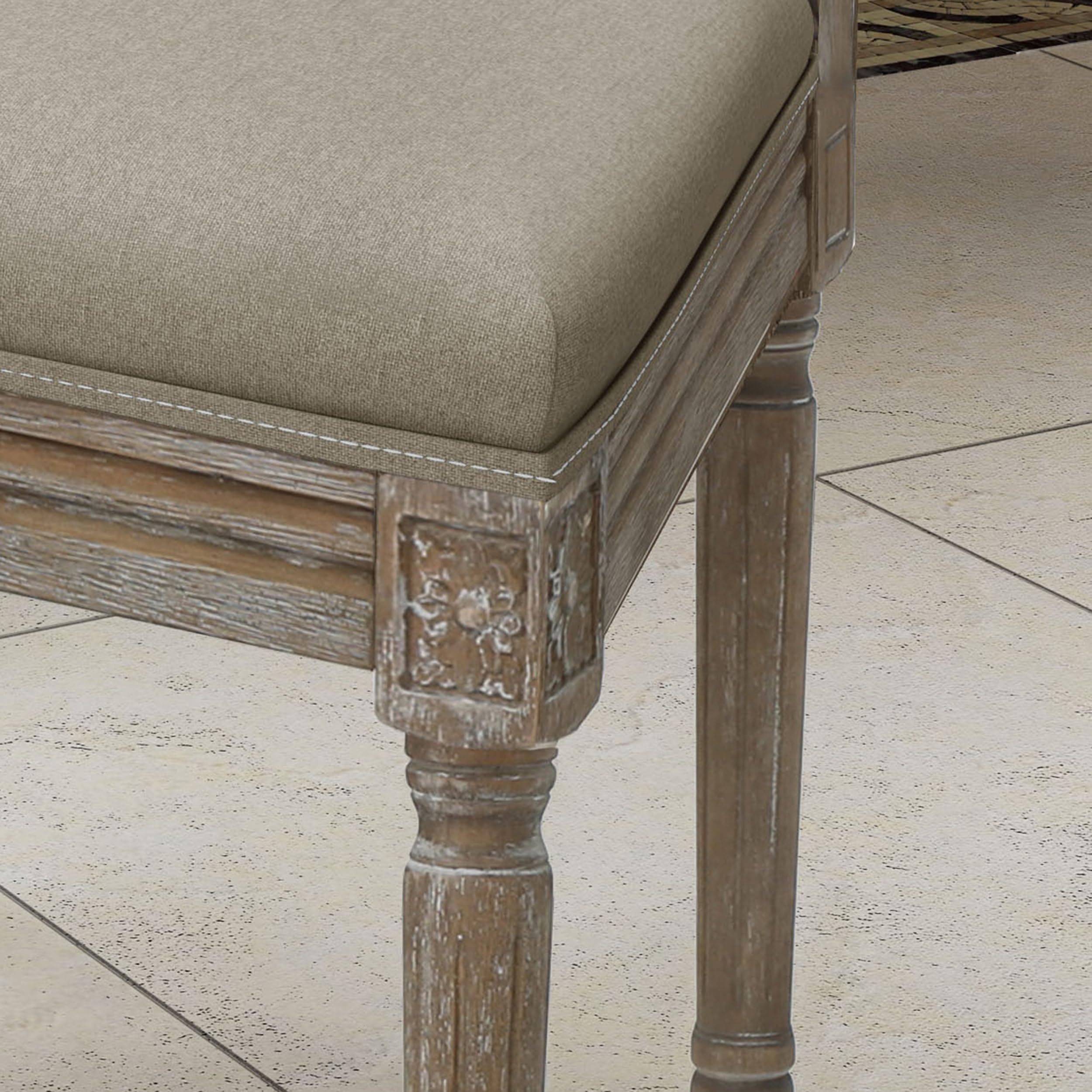 Christopher Knight Home Ledger Traditional Fabric Dining Chairs, 2-Pcs Set, Wheat / Dark Brown