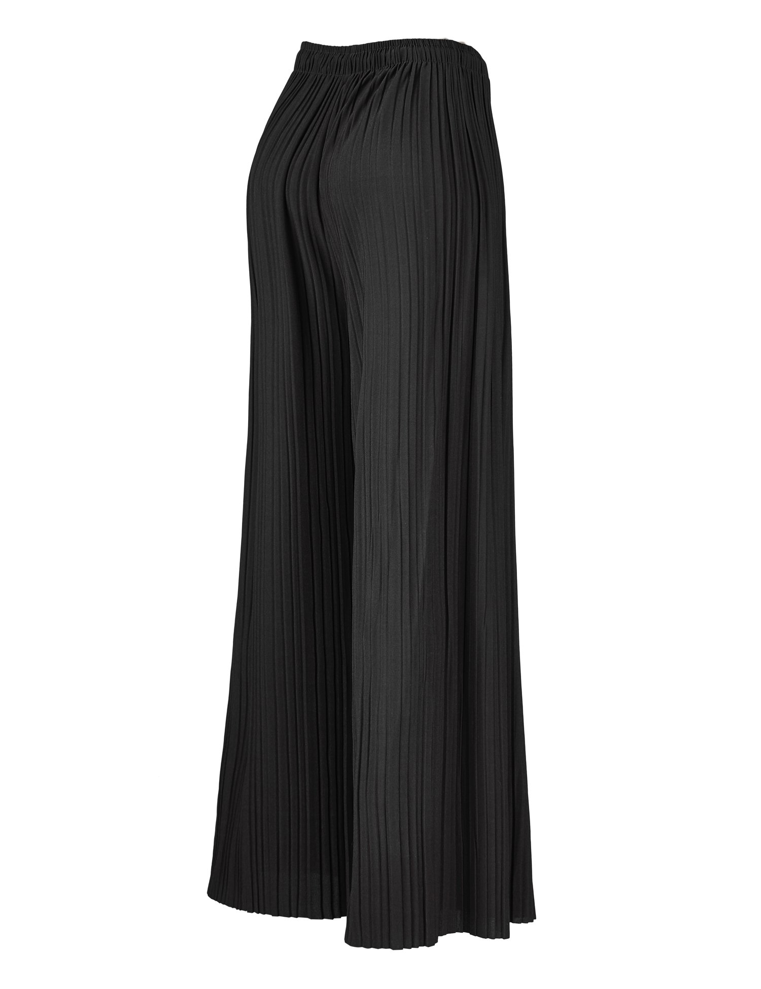 Made By Johnny MBJ WB1484 Womens Pleated Wide Leg Palazzo Pants with Drawstring OneSize Black