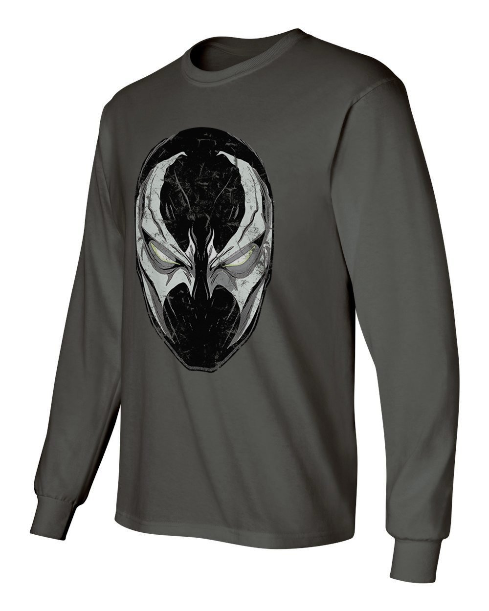 RIVEBELLA New Graphic Spawn Mask Mcfarlane Novelty Tee Spawn Men's Long Sleeve T-Shirt (Charcoal, M)