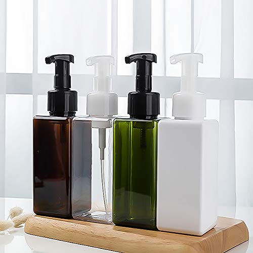 UVIVIU 450ml(15oz) Plastic Foaming Soap Dispensers, Refillable Foam Hand Soap Dispenser Pump Bottle for Liquid Soap Shampoo Bathroom Kitchen Sink (Brown 2 Pcs)
