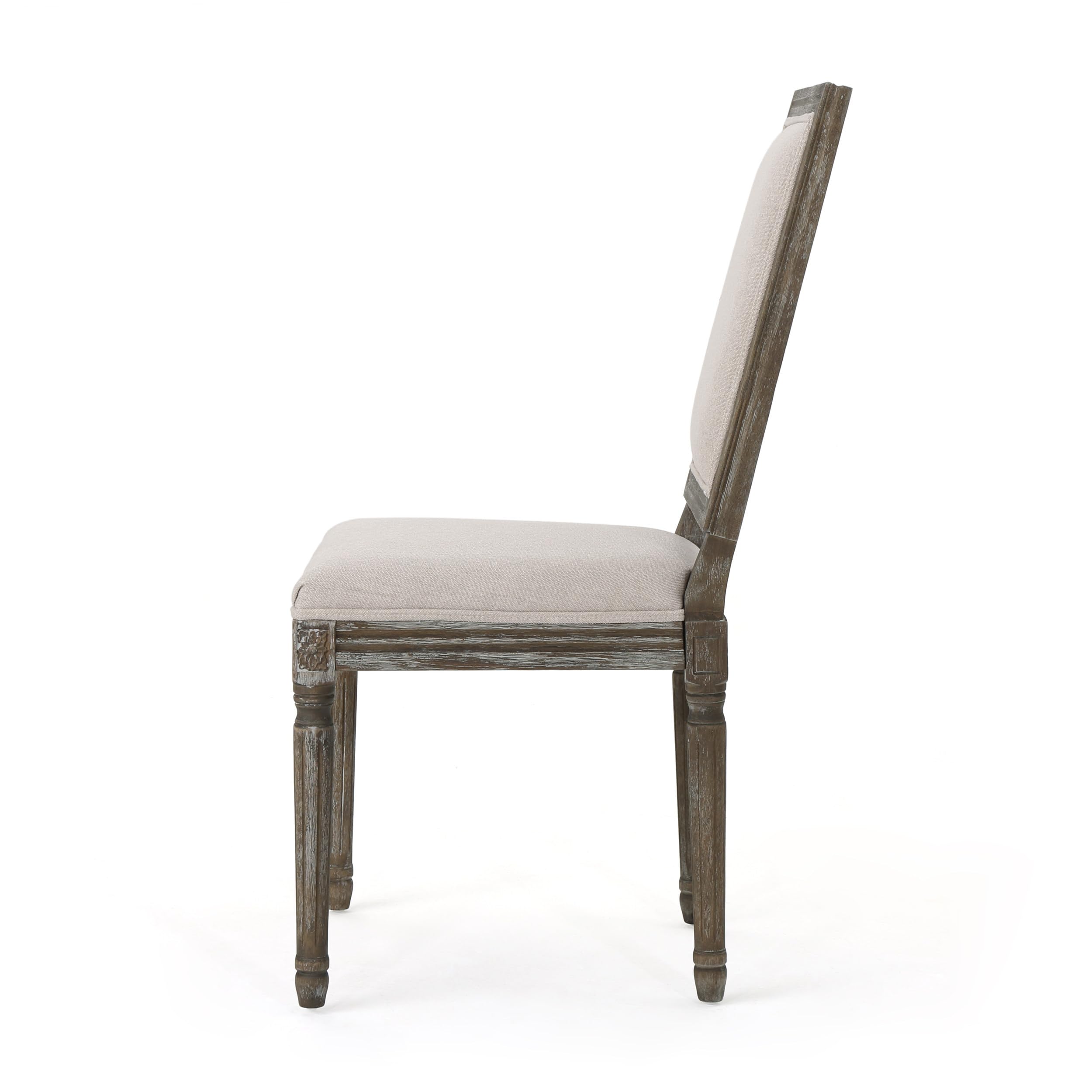 Christopher Knight Home Ledger Traditional Fabric Dining Chairs, 2-Pcs Set, Wheat / Dark Brown