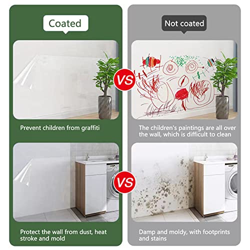 Electrostatic Absorption Wall Protective Film, Removable Clear Wall Protector Oil Proof Waterproof Sticker Furniture Protective Film Sticker (17.7in*78.7in)