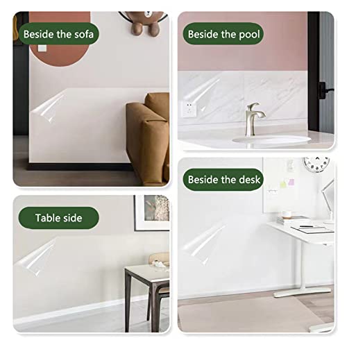 Electrostatic Absorption Wall Protective Film, Removable Clear Wall Protector Oil Proof Waterproof Sticker Furniture Protective Film Sticker (17.7in*78.7in)