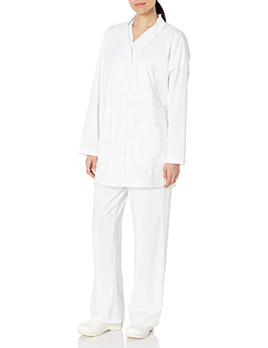 WonderWink Women's Plus-Size Basic Lab Coat Outerwear, White, 4X-Large
