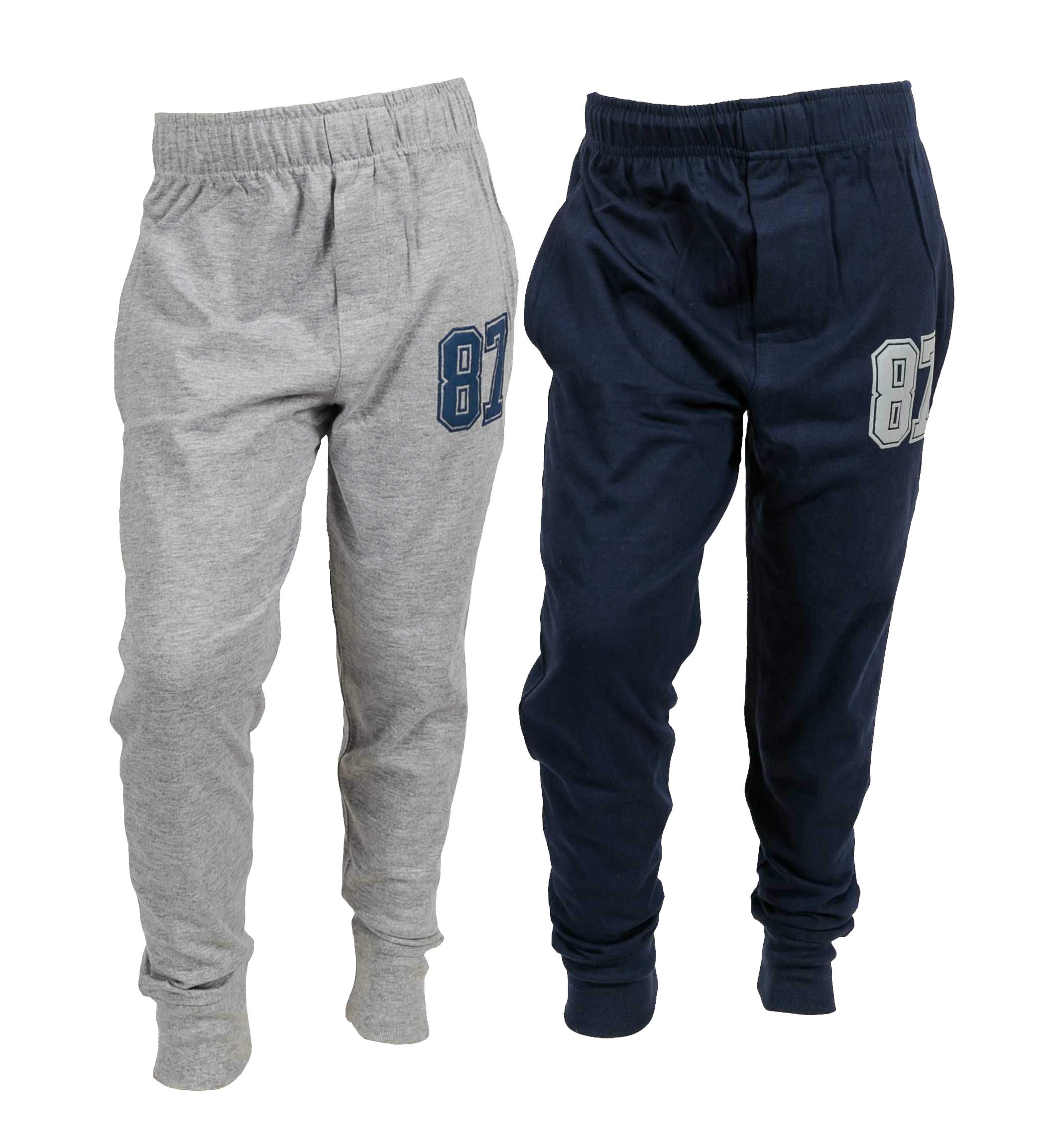 chopper club Boys Track Pants Cotton Joggers Pack of 2 Fleece Slim Fit Sweatpants 7-8 Years US8