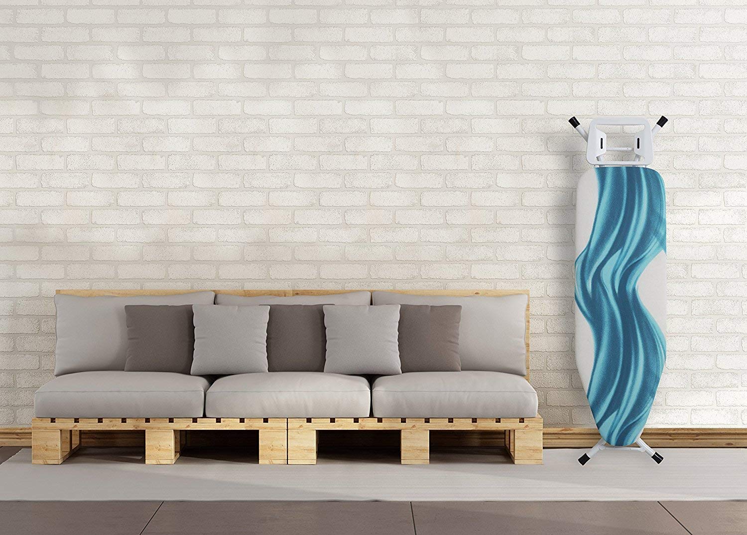 Mabel Home Ironing Board Made in Europe, Adjustable Height, Deluxe, 4-Leg, + Extra Cover, Easy Storage,3 Different Model & Sizes, Deluxe 44" x 14"