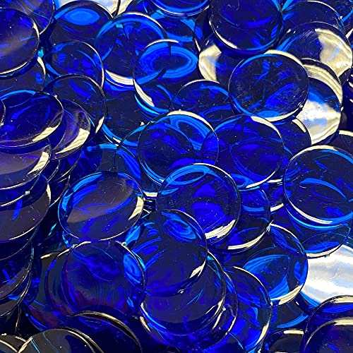 MR CHIPS Plastic Bingo Chips for Games 5,000 Count Bag - Solid and Transparent Colors Counting Blue 3/4 Inch