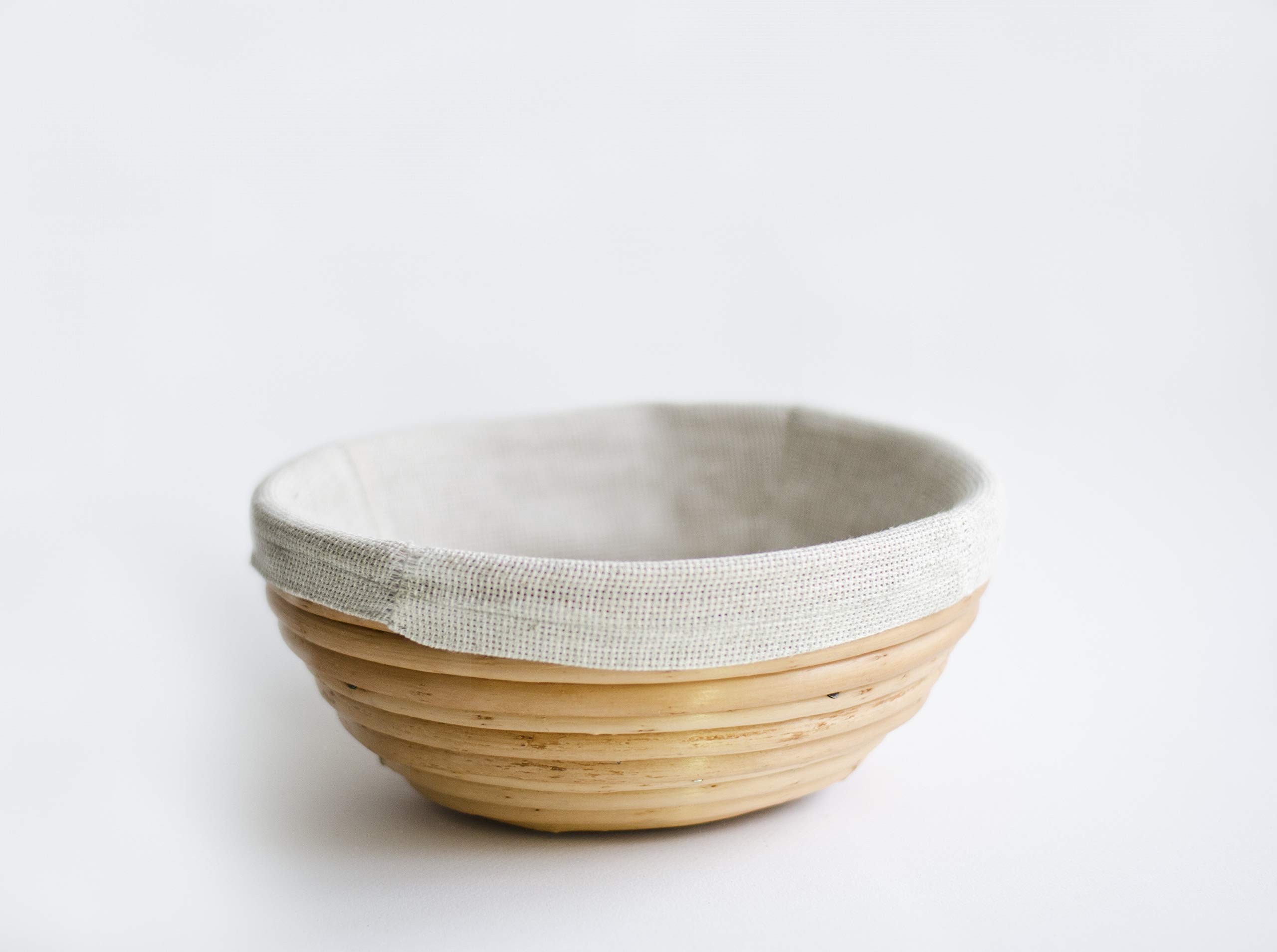 Bread Banneton 1kg (Rounde 8.6 x 3.5 inches) Willow Proofing Basket Best Bakery Themed Gifts For Women With Linen Liner Covers