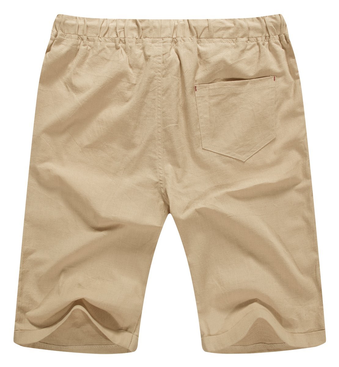 NITAGUT Men's Linen Casual Classic Fit Short Drawstring Summer Beach Shorts (S (US 32-34), 02Khaki)