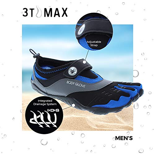 Body Glove Men's 3T Barefoot Max Water Shoe, Black/Dazzling Blue, 10