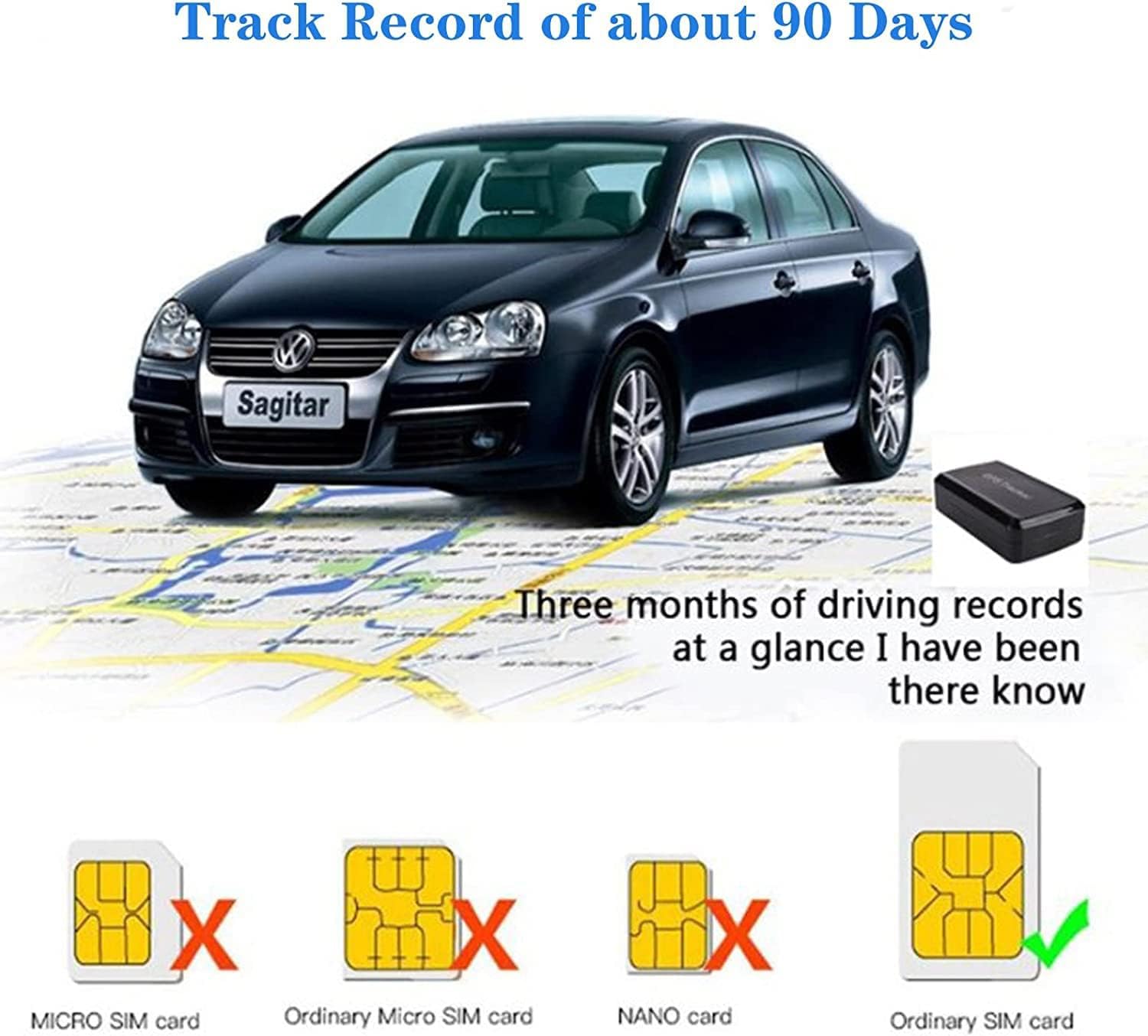 GPS Tracker for Vehicles, Mini Magnetic GPS Real Time Car Locator, Micro GPS Tracking Device, Full Global Coverage Long Standby GSM SIM GPS Tracker for Vehicle, Car, Person Location. No Subscription