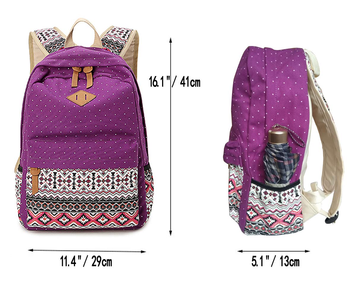 LIZAIDA MENENDEZ Backpacks for Teen Girls Boys,School Student Bookbag Set,15.6" Laptop Backpack (Purple)