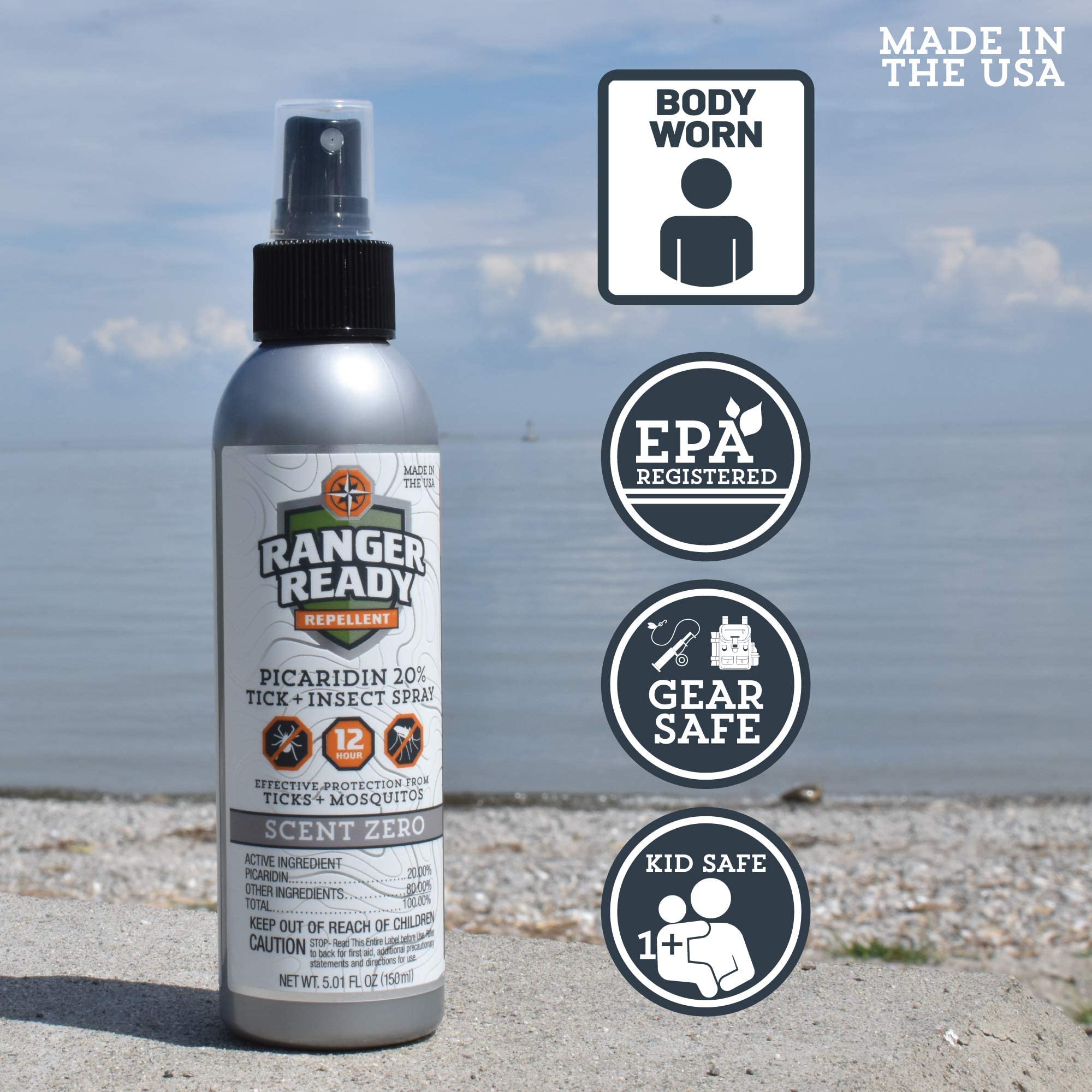 Ranger Ready Repellents Picaridin Insect Repellent in Assorted Scents - 20% Picaridin Tick Spray and Mosquito Repellent - Travel Size Bug Spray, Assorted Scents, 3.4 Oz (Pack of 3)
