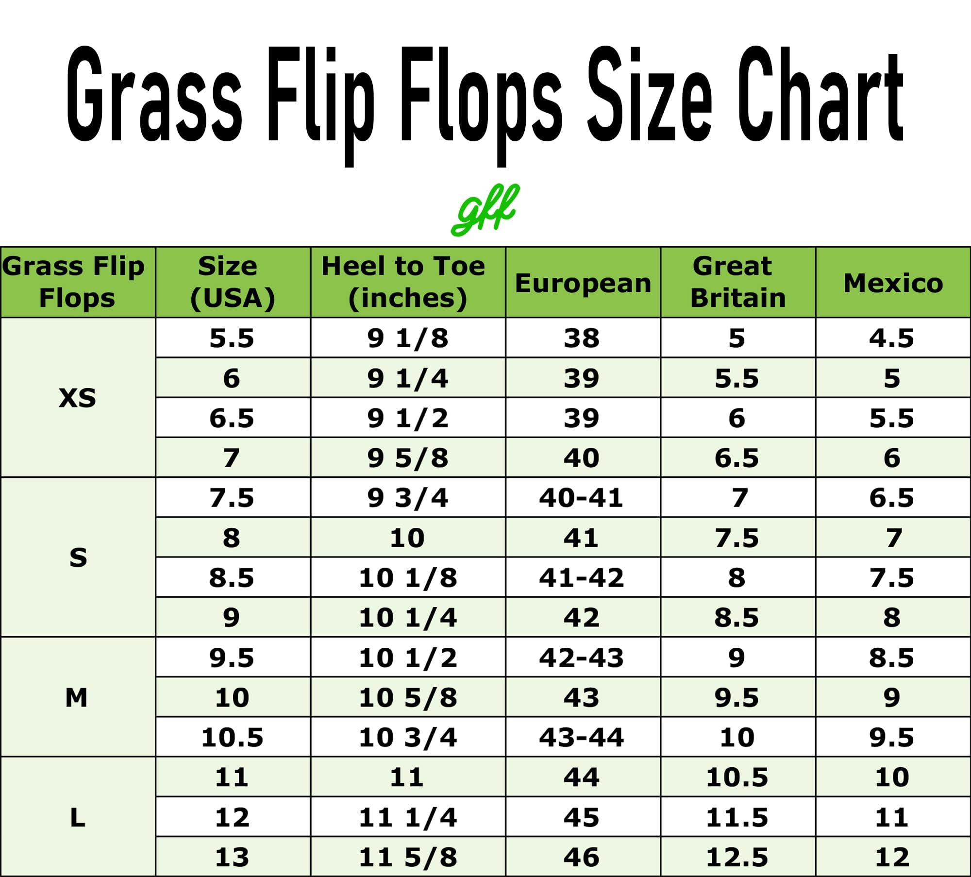 GFF Grass Flip Flops for Men/Women/Kids - XS/S/M/L Size Sandal - Camo/Black/Pink Color Slippers