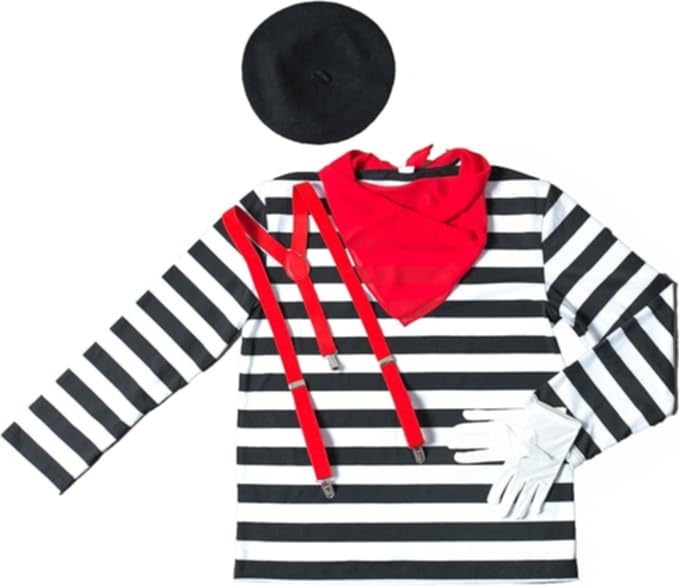 Costume Agent Women's Mime Halloween Cosplay Set Multicoloured
