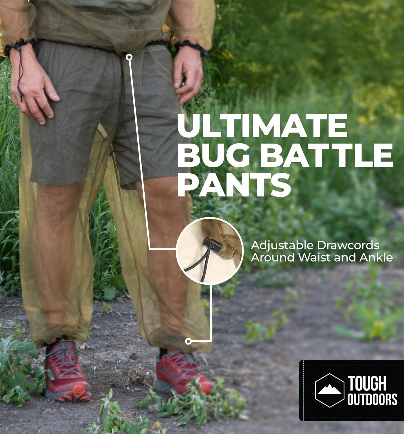 Tough Outdoors Mosquito Jacket - Bug Jacket with Hood for Men and Women - Mosquito Net Jacket for Gardening & Outdoor Protection from Bugs, Flies, Gnats - Green/Jacket Only, Small-Medium