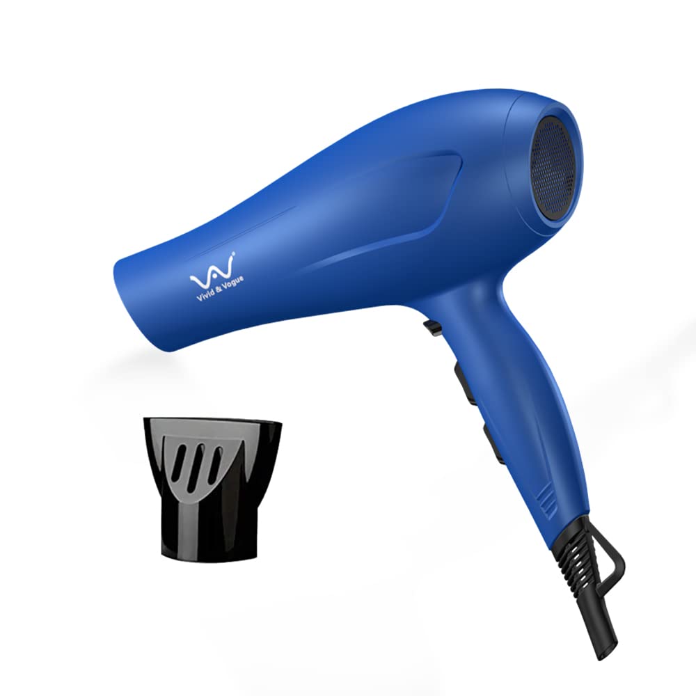 Negative Ionic Hair Dryer Ceramic Blow Dryer 1875W Powerful Professional Hair Dryers 2 Speed and 3 Heat Settings with Concentrator, Blue