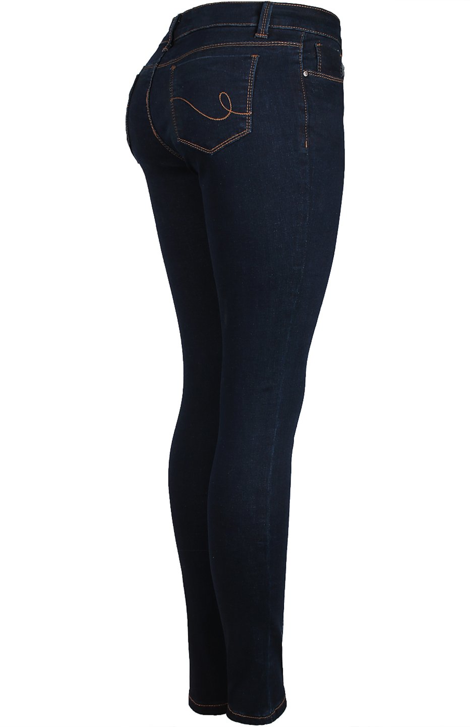2LUV Women's Stretchy 5 Pocket Skinny Jeans Dark Blue 9
