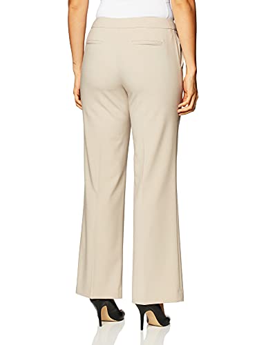Calvin Klein Women's Classic Fit Straight Leg Lux Suit Pant, Khaki, 8 Petite