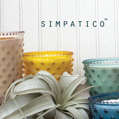 Simpatico No. 36 Beach Plum Hobnail Candle, Springtime Fruity Vanilla Blossom Scent, Pressed Hobnail Glass Jar, 100-Hour Burn Time, Scented Candles for Home, 16 oz