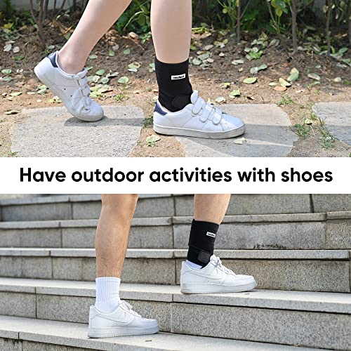 NEOFECT Drop Foot Brace Black Right AFO Ankle Brace for Walking, Stroke Recovery Equipment, Soft Night Splint for Foot Drop