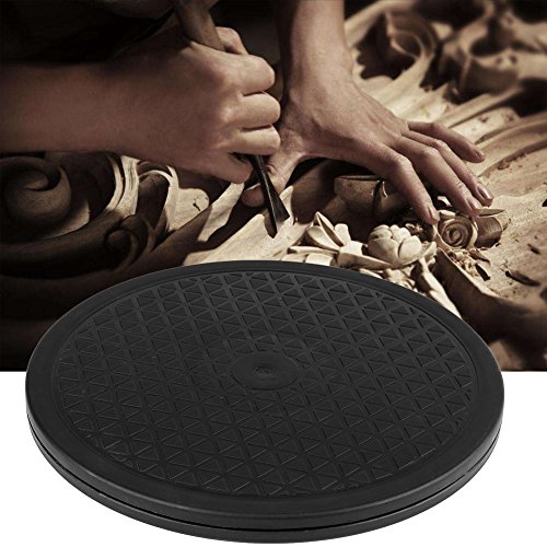 360 Degrees 10Inch Rotating Platform Model Making Spray Painting Turntable Stand 25cm Black Lazy Turntable Rotating Base Stand with Non Scratch Grooves for Display Collection, TV LCD Monitor