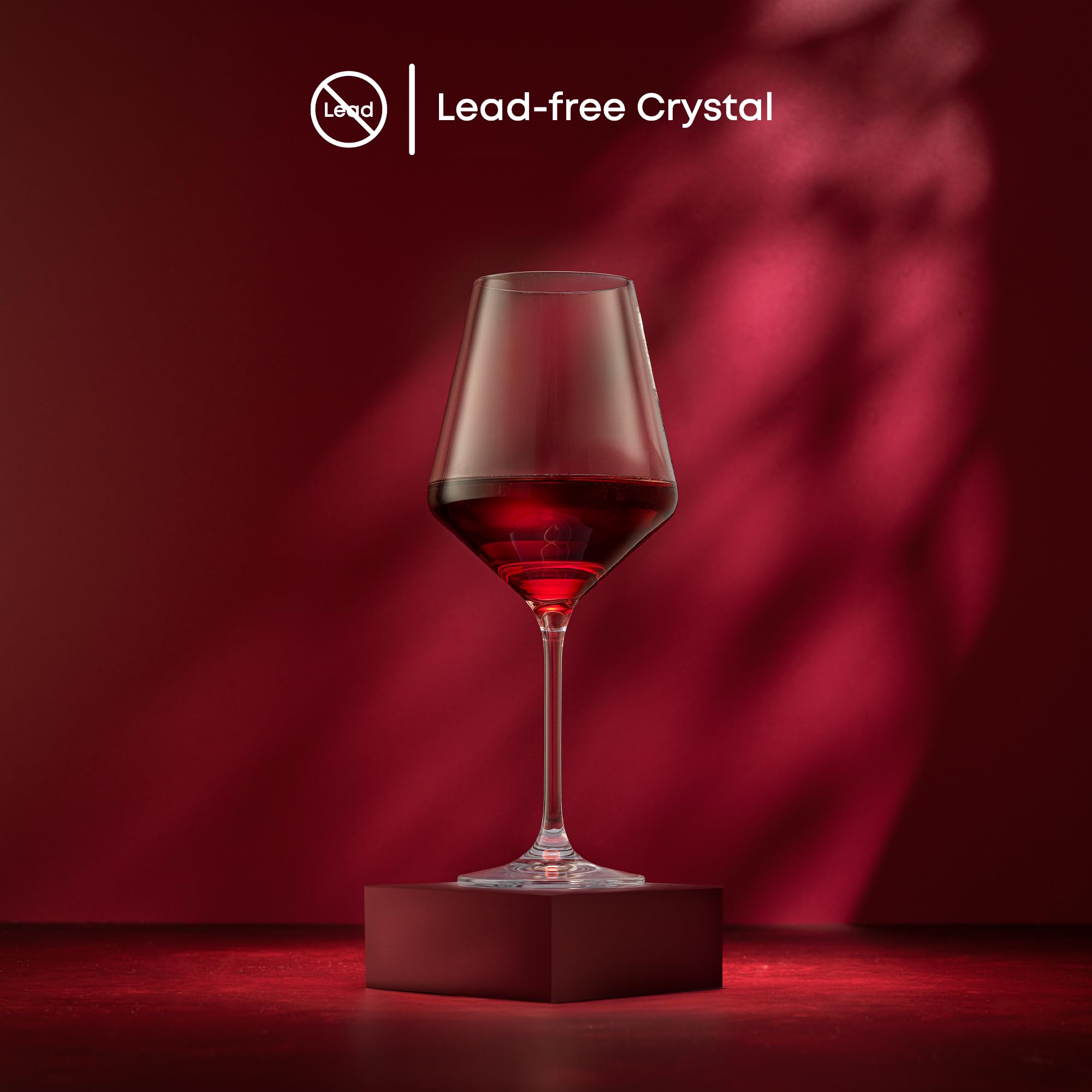 JoyJolt Layla Italian Red Wine Glasses, Set of 4 , 17 oz Clear – Made in Europe
