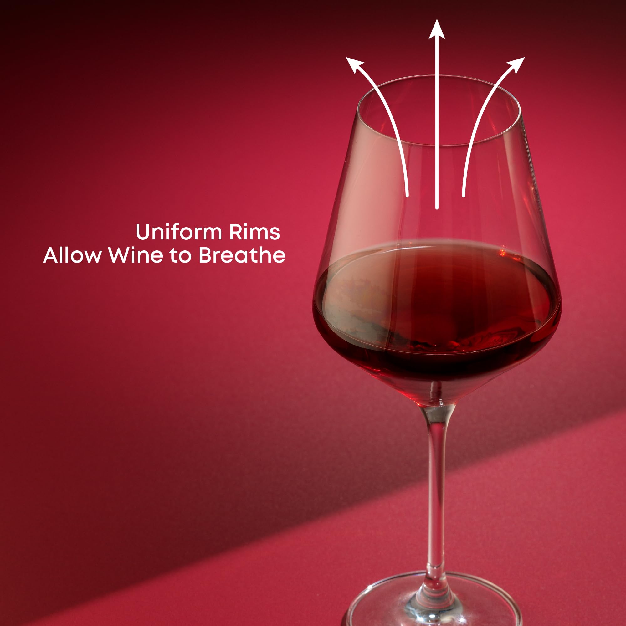JoyJolt Layla Italian Red Wine Glasses, Set of 4 , 17 oz Clear – Made in Europe