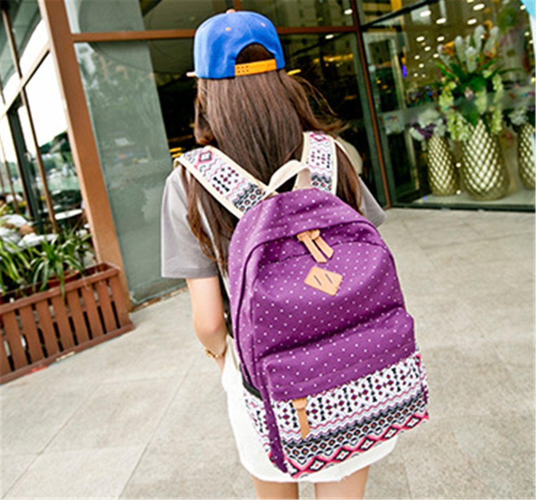 LIZAIDA MENENDEZ Backpacks for Teen Girls Boys,School Student Bookbag Set,15.6" Laptop Backpack (Purple)