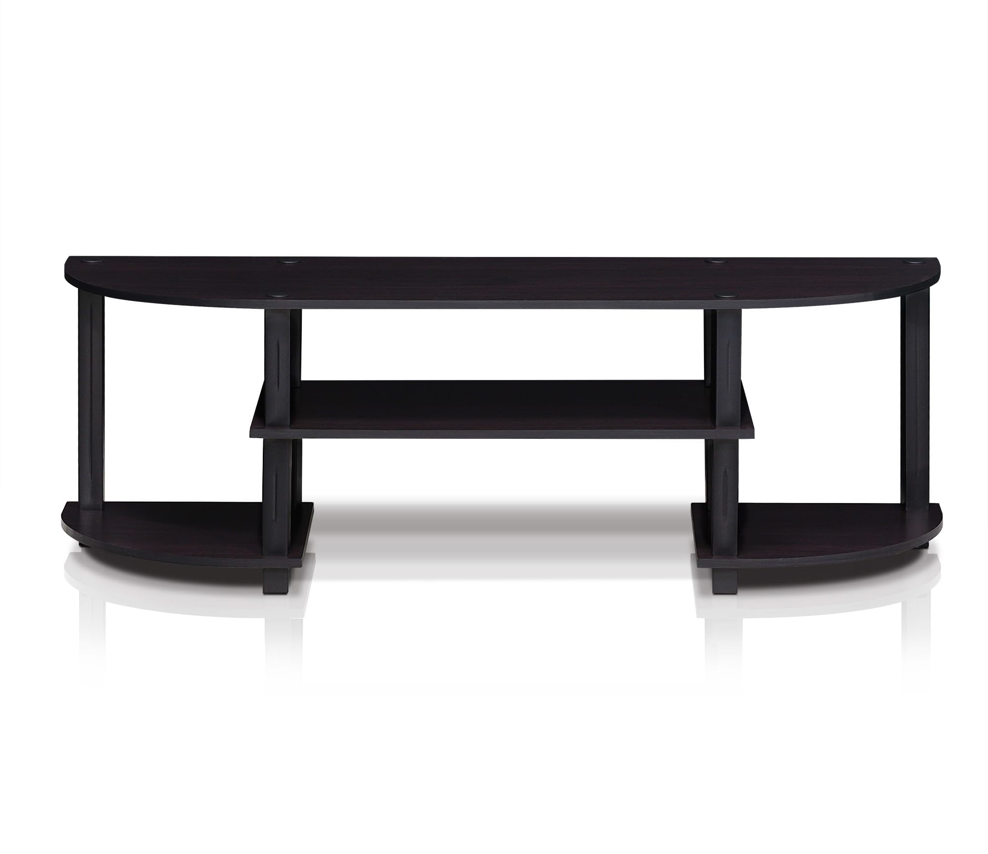 Furinno Turn-S-Tube Wide TV Entertainment Center, Dark Walnut