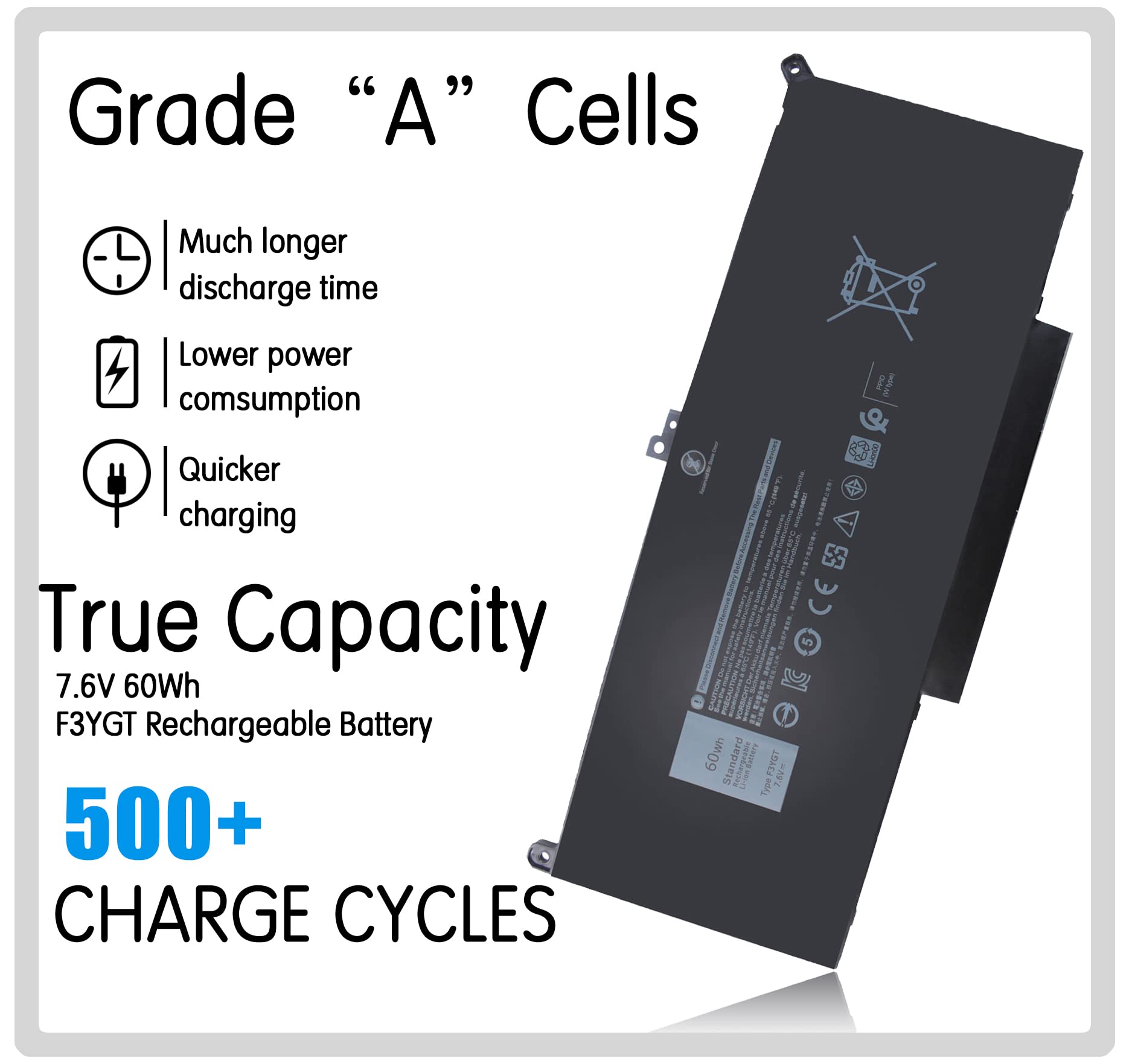 F3YGT Latitude 7490 7480 7390 Battery for Dell Latitude 14 13 12 7000 7490 7480 7390 7380 7290 7280 E7490 E7480 E7380 E7390 E7280 E7290 P73G002 P29S002 ODM3WC DM6WC 2X39G KG7VF 451-BBYE 453-BBCF.