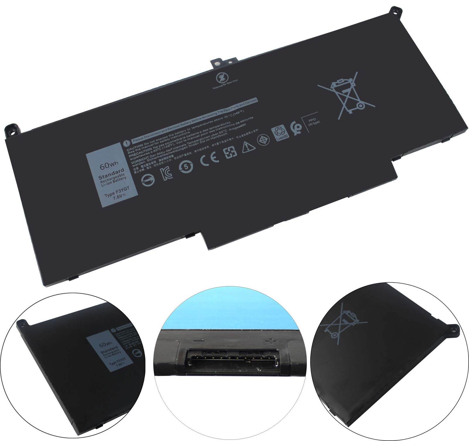 F3YGT Latitude 7490 7480 7390 Battery for Dell Latitude 14 13 12 7000 7490 7480 7390 7380 7290 7280 E7490 E7480 E7380 E7390 E7280 E7290 P73G002 P29S002 ODM3WC DM6WC 2X39G KG7VF 451-BBYE 453-BBCF.